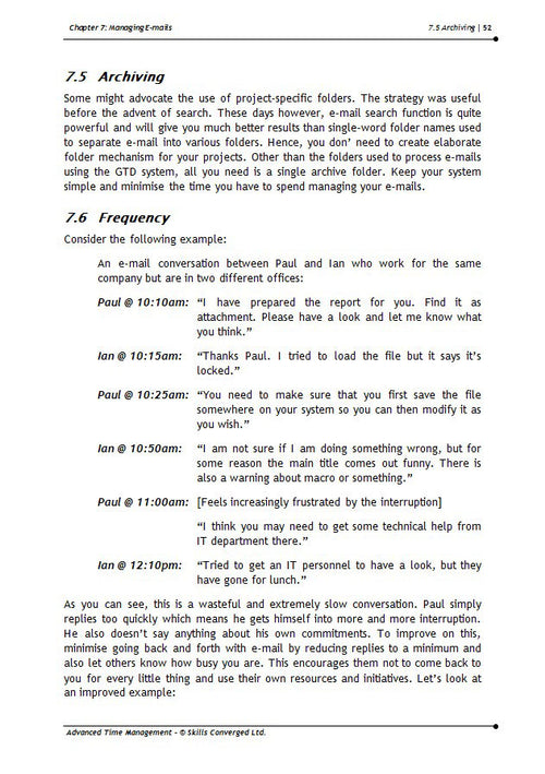 Advanced Time Management Training Course Materials | Skills Converged