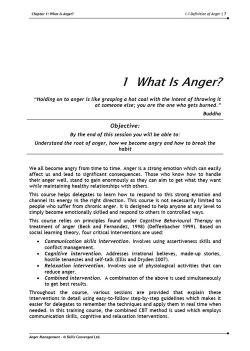 Anger Management Training Course Materials | Skills Converged