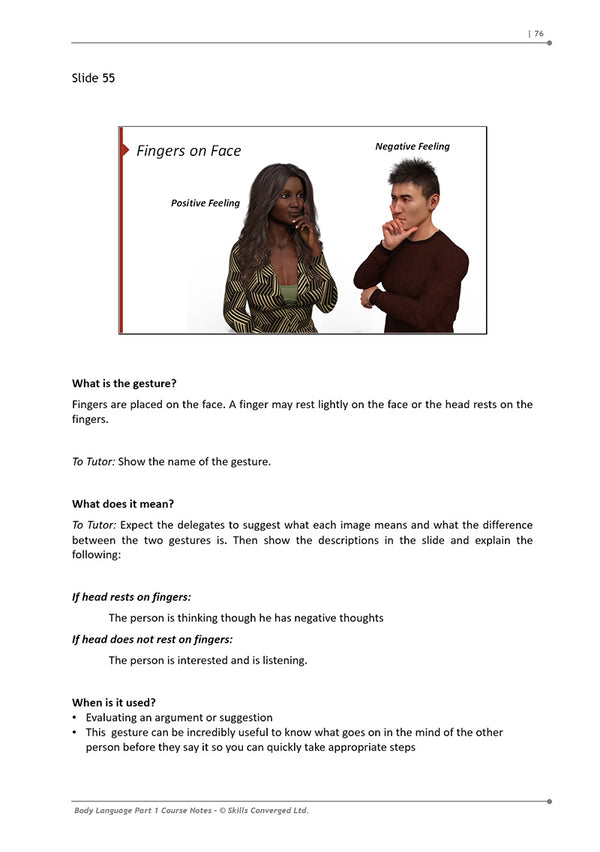 Body Language Part 1 Training Course Materials | Skills Converged