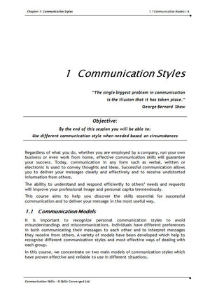 Communication Skills Training Course Materials | Skills Converged