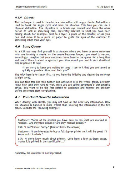 Customer Service Skills Training Course Materials | Skills Converged