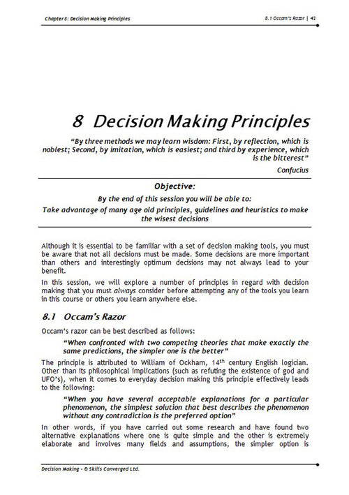 Decision Making Training Course Materials | Skills Converged
