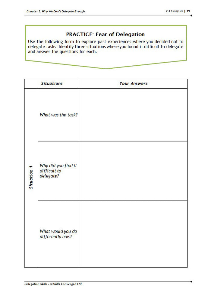 Delegation Skills Training Course Materials | Skills Converged