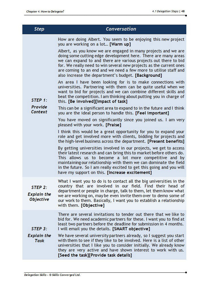 Delegation Skills Training Course Materials | Skills Converged