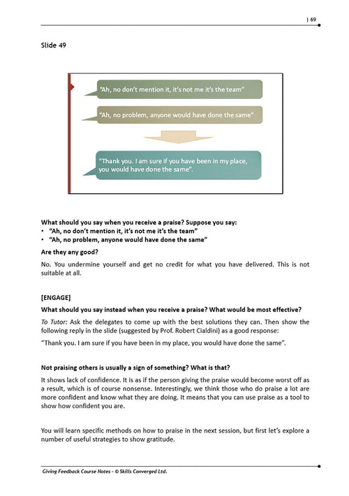 Giving Feedback Training Course Materials | Skills Converged