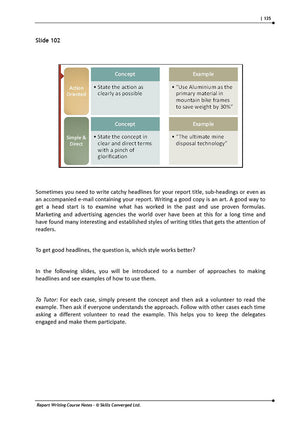 Report Writing Training Course Materials | Skills Converged