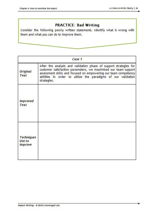 Report Writing Training Course Materials | Skills Converged