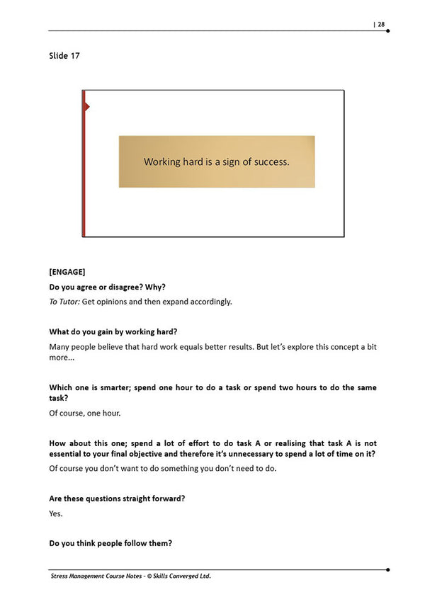 Stress Management Training Course Materials | Skills Converged