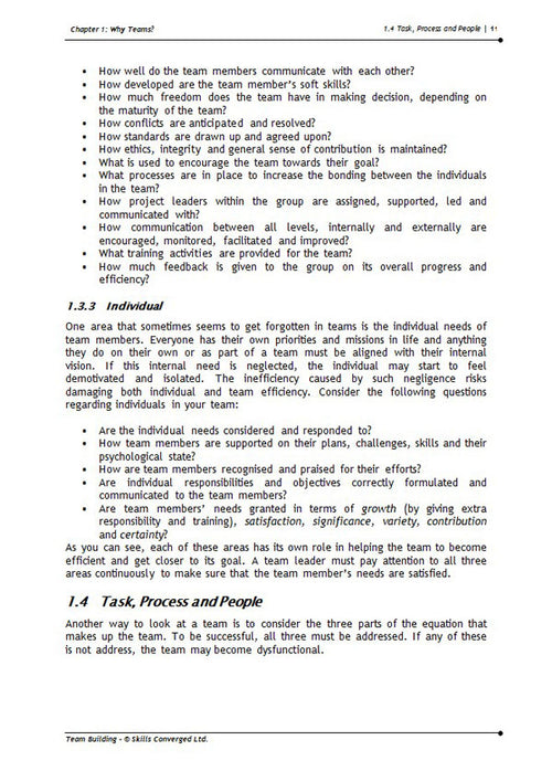 Team Building Training Course Materials | Skills Converged