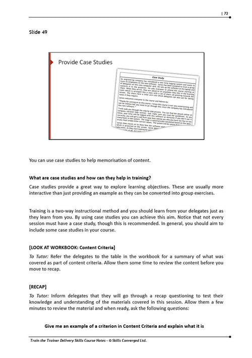Train the Trainer Delivery Skills Training Course Materials | Skills ...